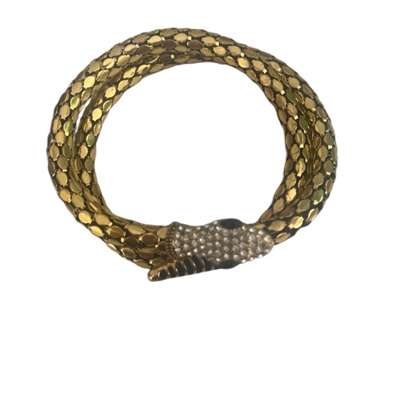 Jewelry | Bedazzled Gold Snake Wrap Around Bracelet | Poshmark